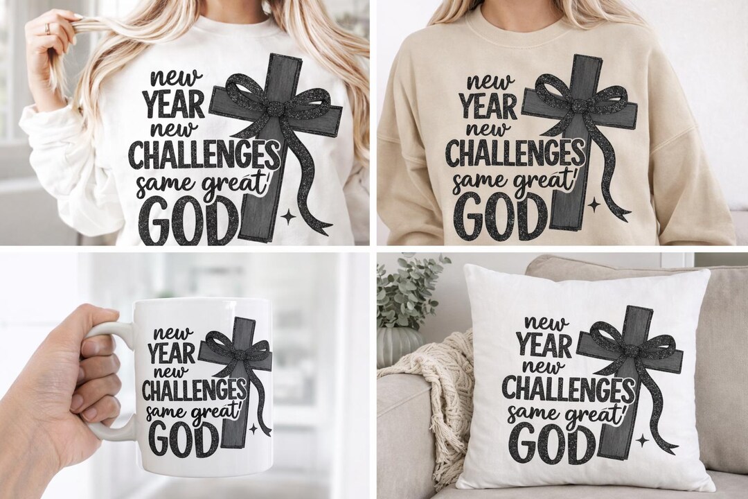 New Year New Challenge Same Great God Christian New Years Png 2026 ...