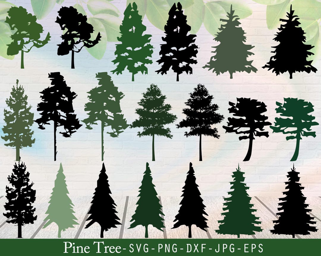 Pine Tree SVG Bundle, Evergreen Forest Silhouettes (digital Download ...