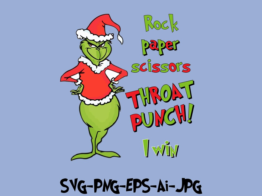Rock Paper Scissors Throat Punch I Win PNG SVG | Funny Sarcastic Quote ...