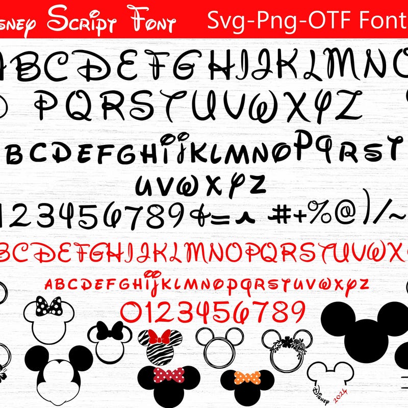 Red Disneyland Font - Etsy
