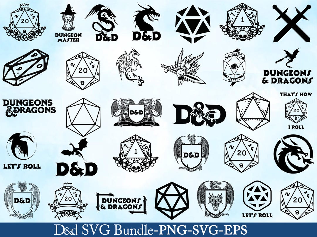 Dungeons and Dragons SVG Bundle, D&D Logo Vector Files - Etsy