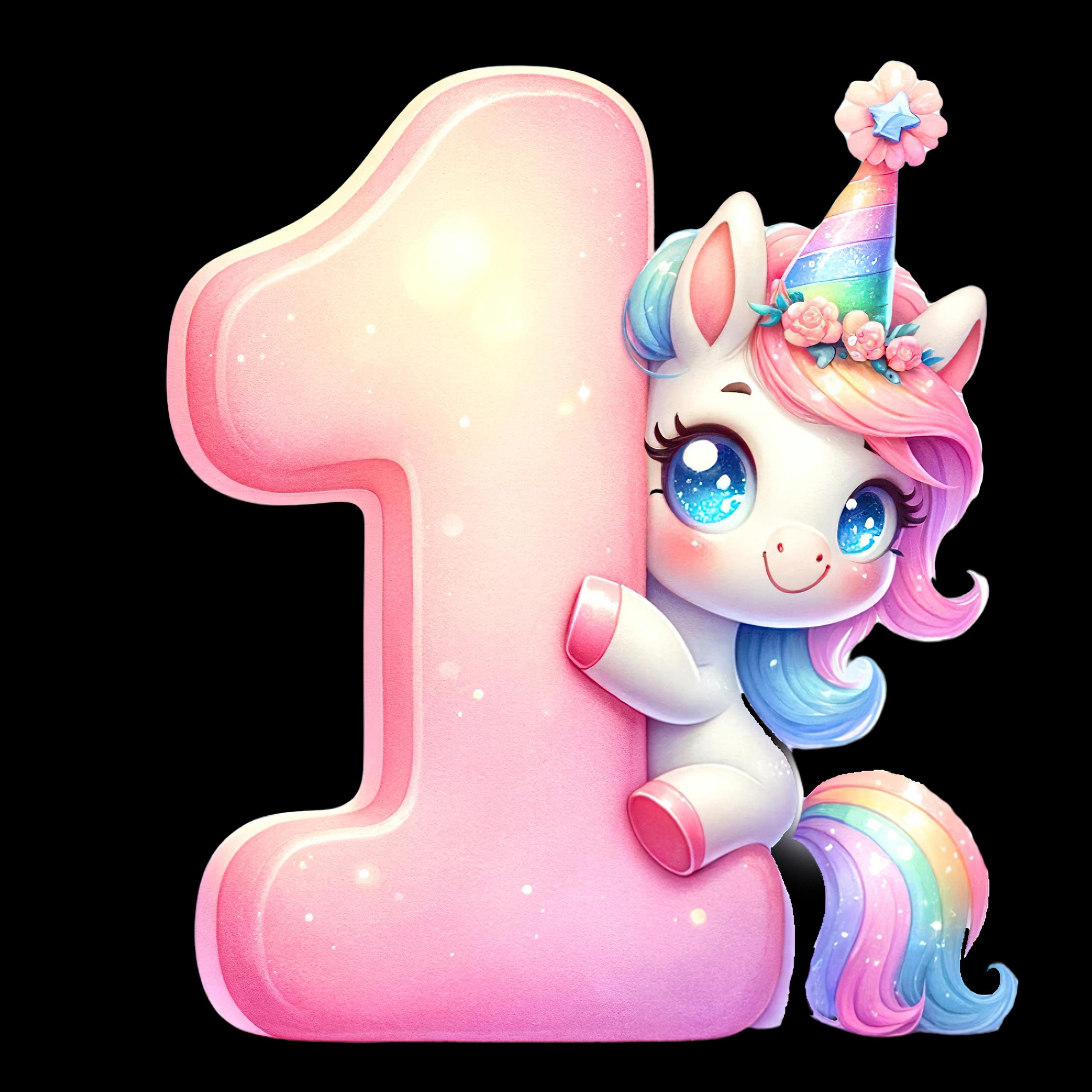0 to 9 Unicorn Numbers Clipart Birthday,rainbow Unicorn Clipart ...