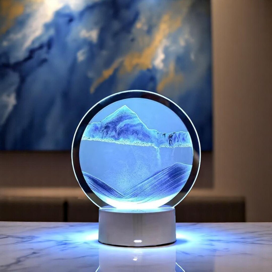 Moving Sand Art Lamp: LED Touch Bedside Desk Light - Etsy