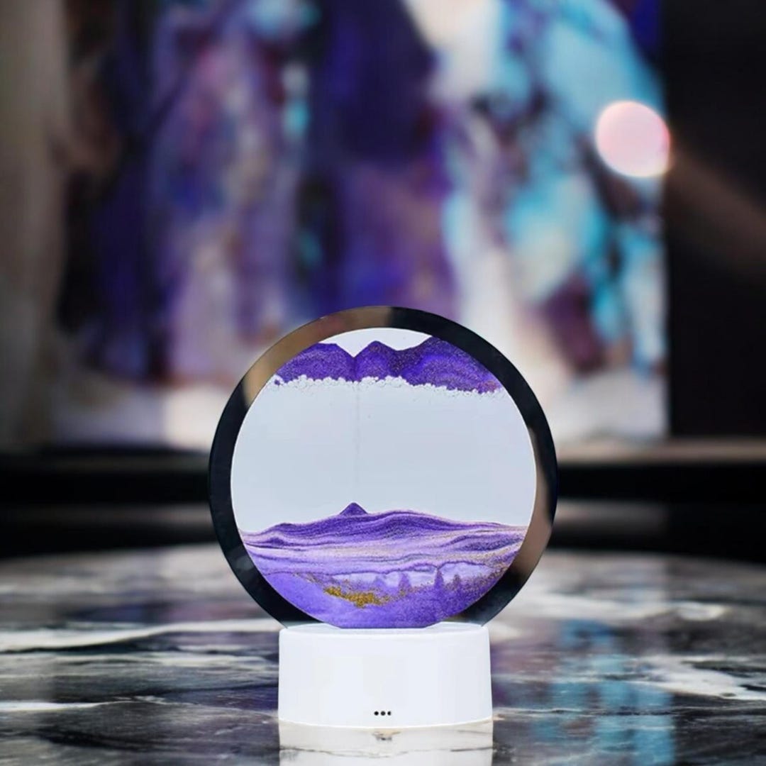 Moving Sand Art Lamp: LED Touch Bedside Desk Light - Etsy