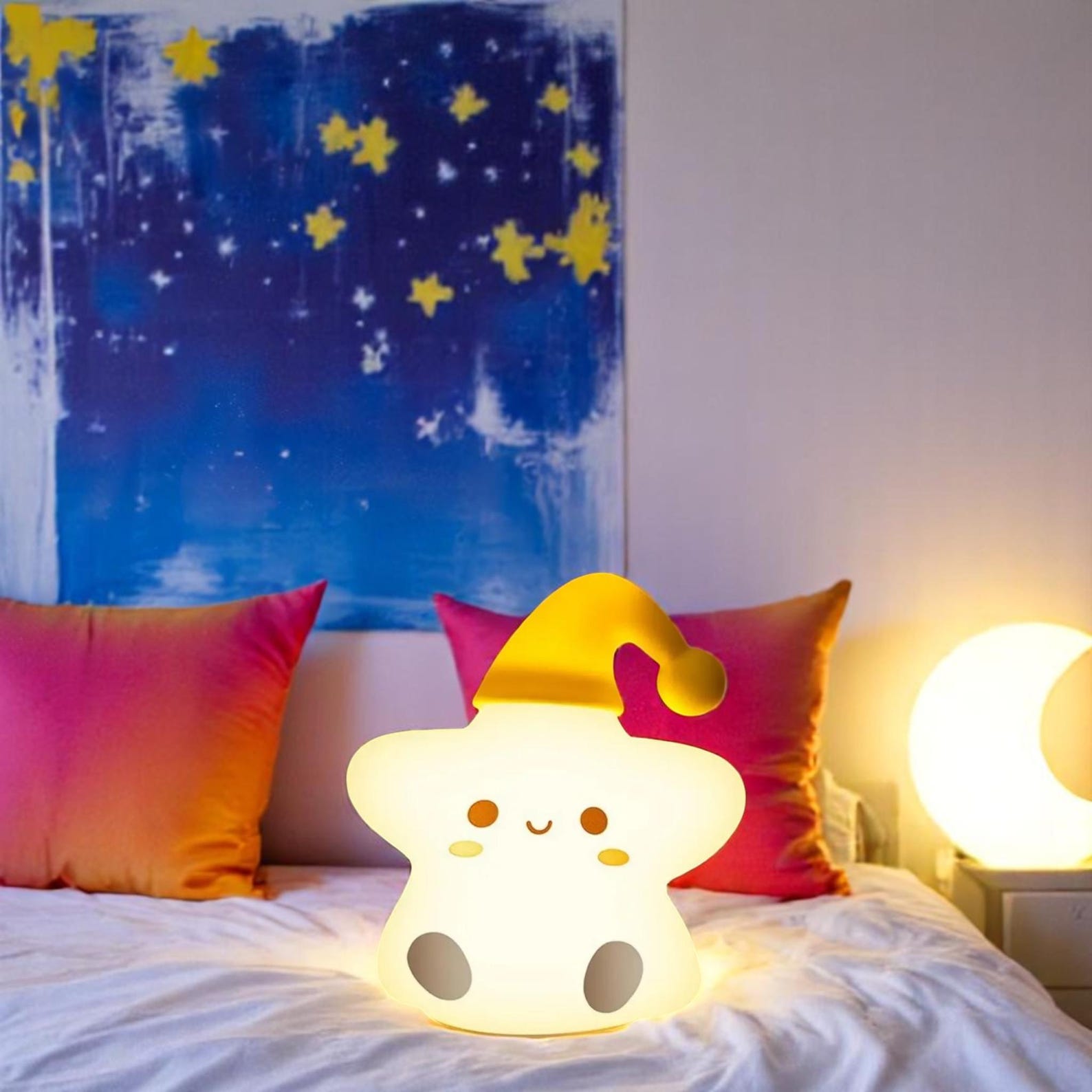 Small Bedside Lamp, Adorable Night Light, Night Light Silicone, Cute ...