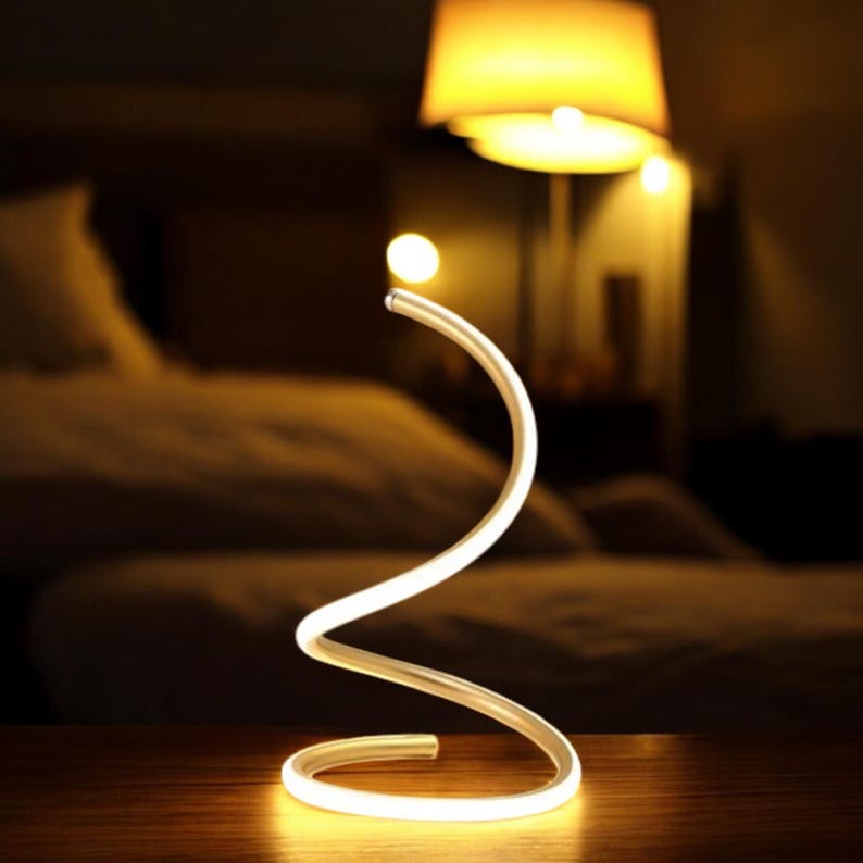 LED Desk Lamp: Dimmable Black Aluminum Bedside Table Light - Etsy
