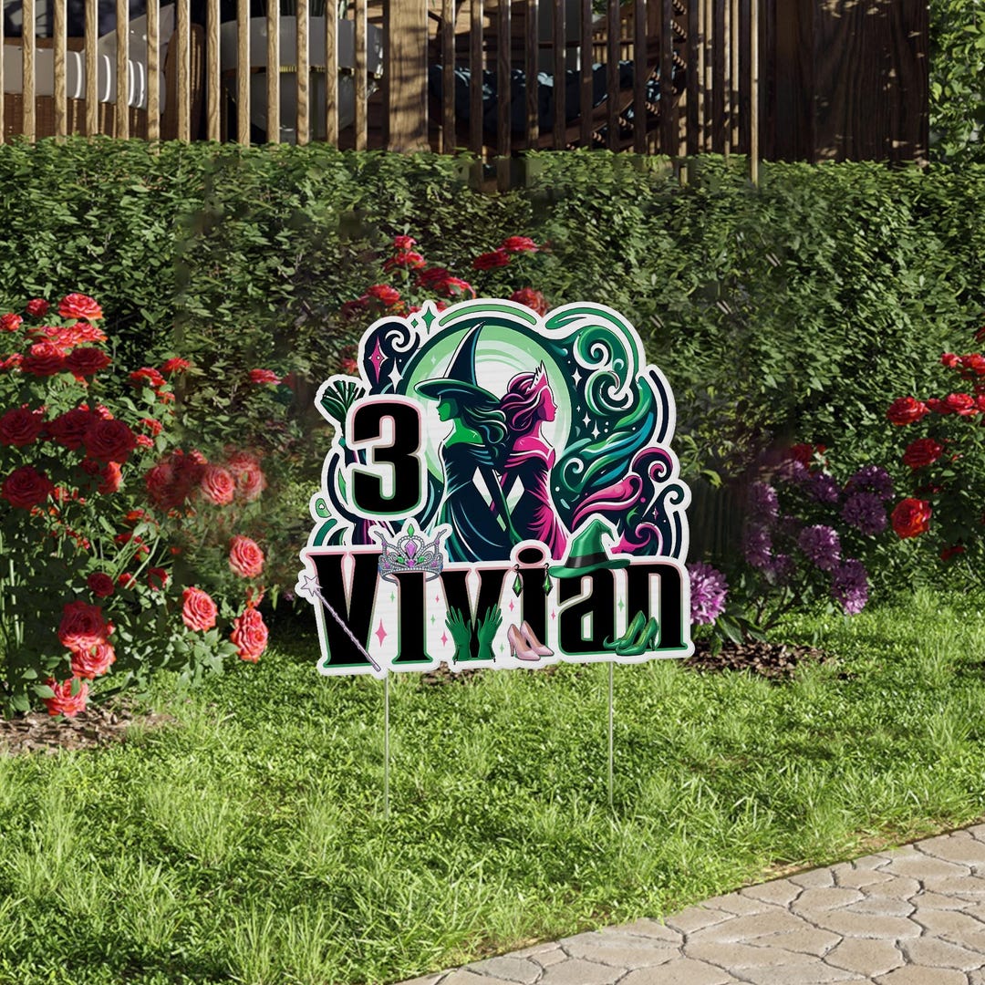 Custom Wicked Movie Birthday Cutouts, Glinda Elphaba Yard Signs for ...