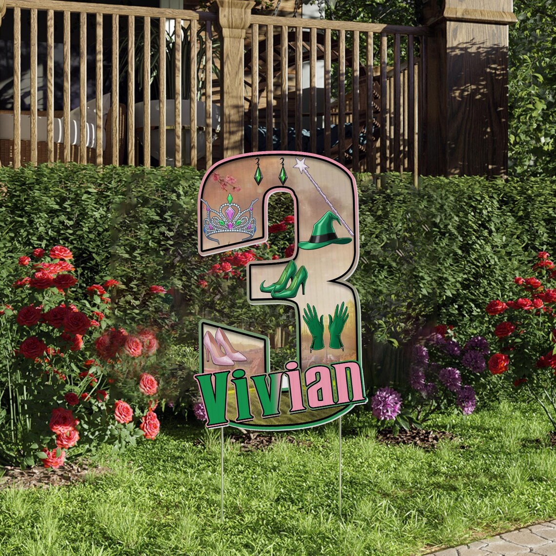 Custom Wicked Movie Birthday Cutouts, Glinda Princess Yard Signs for ...