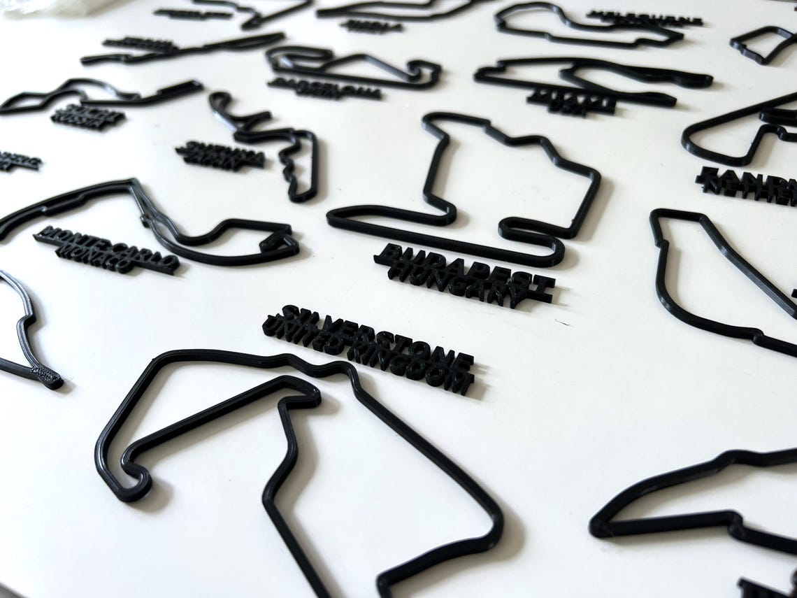 Black Custom F1 Circuit Wall Art Race Track Motorsport 3D Print Gift ...