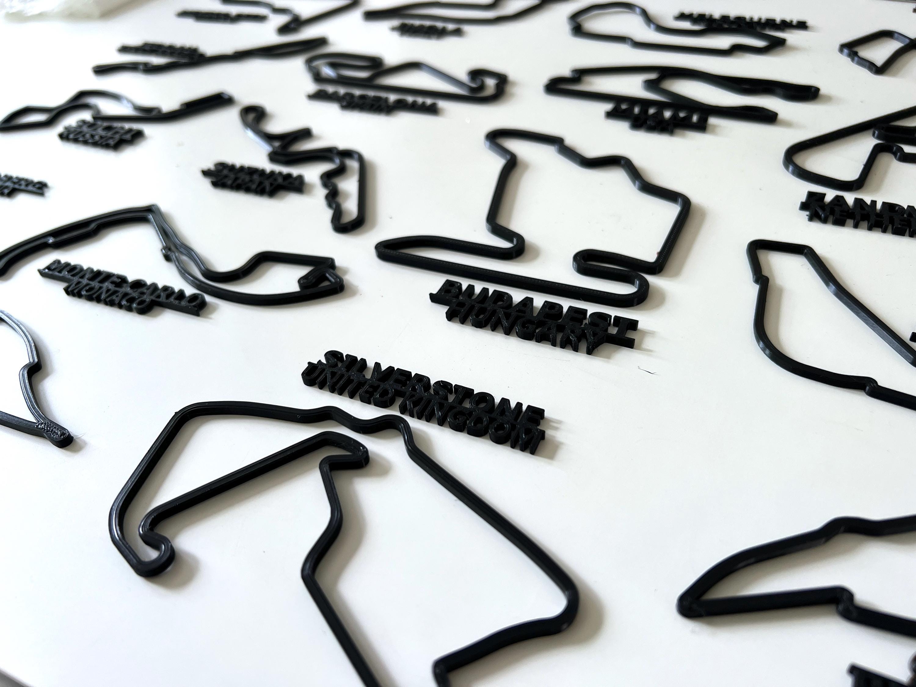 Black Custom F1 Circuit Wall Art Race Track Motorsport 3D Print Gift ...