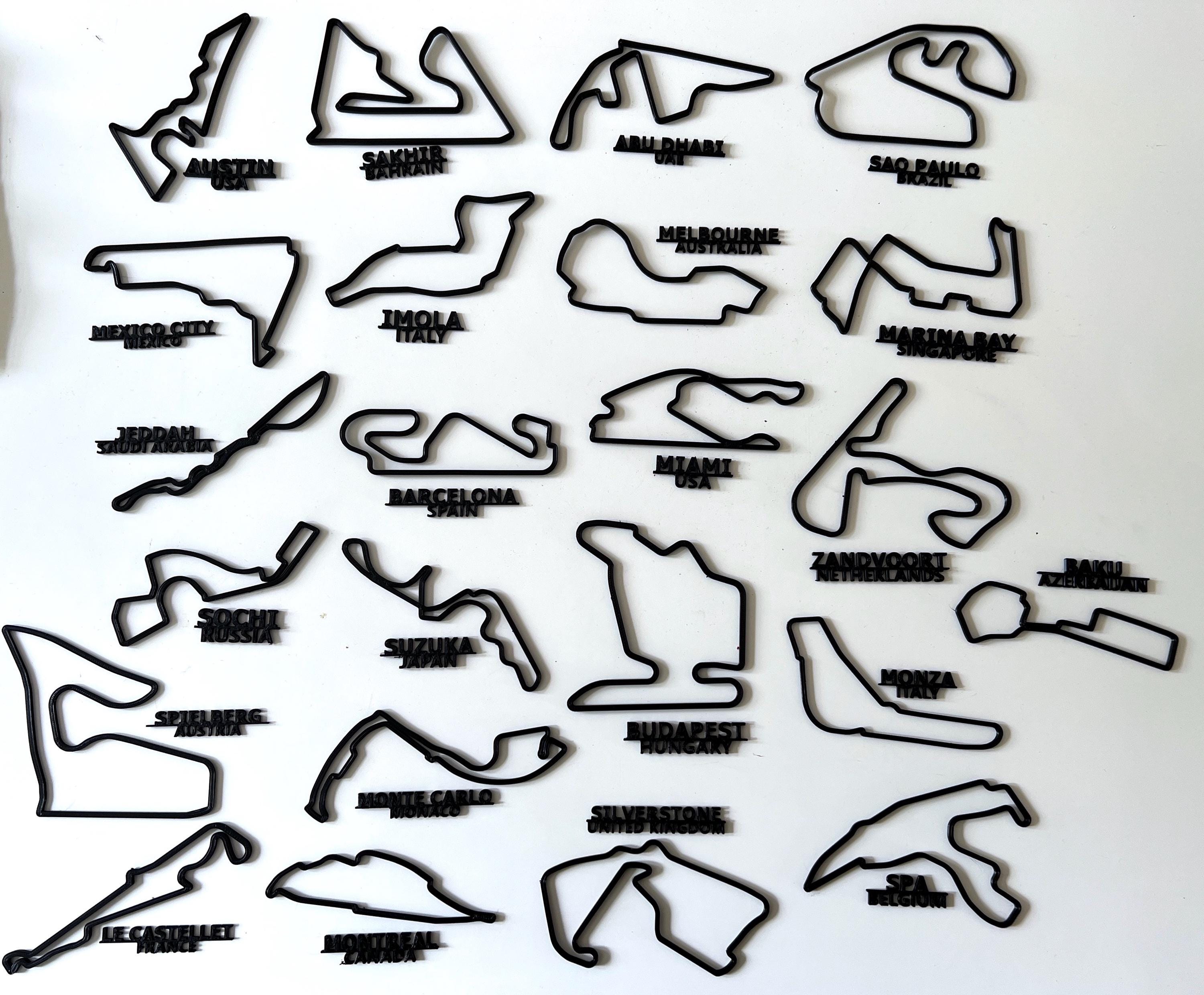 Black Custom F1 Circuit Wall Art Race Track Motorsport 3D Print Gift ...
