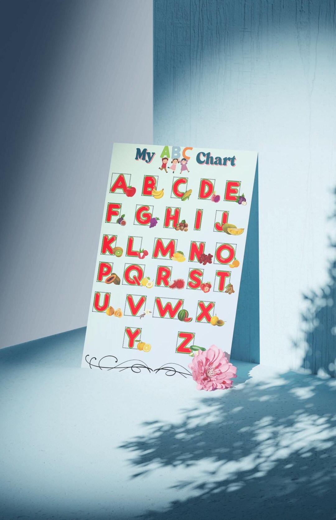 Printable ABC Chart for Kids – Fun & Educational Alphabet Wall Art ...