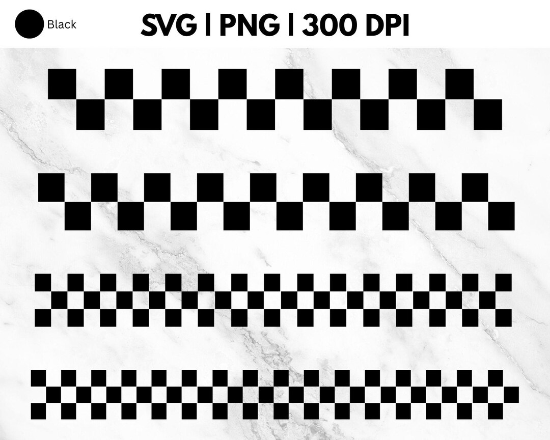 Checkerboard Borders SVG PNG | 32 Digital Borders | Checker Clipart for ...