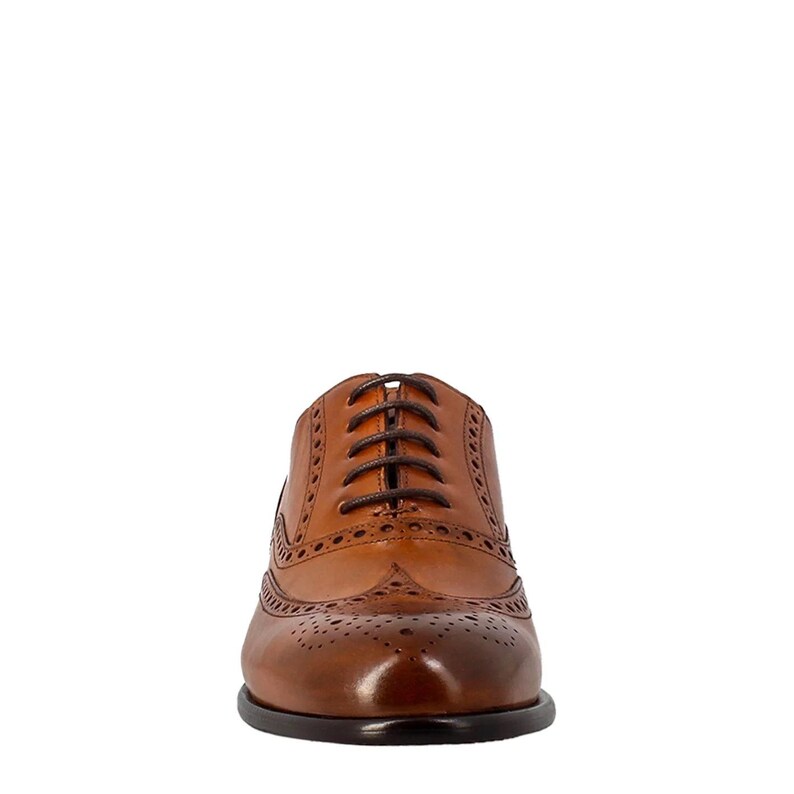 Handmade Brown Leather Wingtip Brogue Oxford Shoes – Men's Formal Dress ...