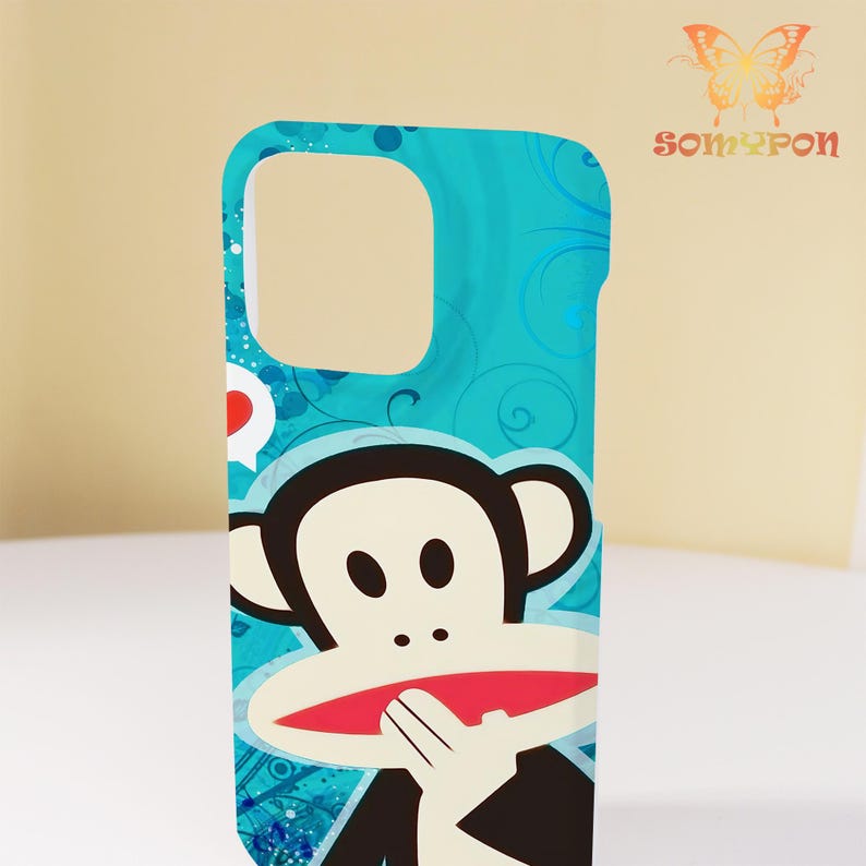 Cute Monkey Phone Case, Aesthetic Cover iPhone 16/15/14/13/12/11 MAX ...