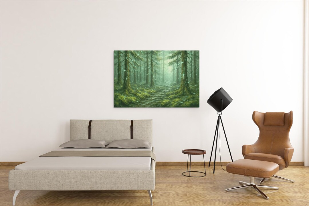 Green Forest Abstract Art Print: Deep Nature Landscape (digital ...