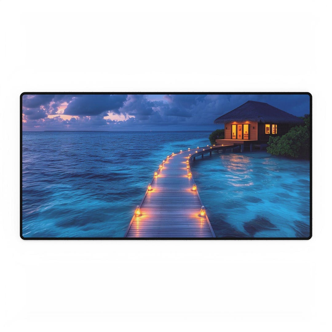 Beach Boardwalk Desk Mat: Ocean Home Office Accessory - Etsy