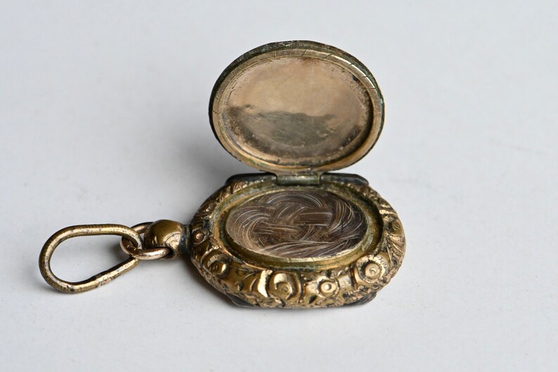 Antique Victorian Gold-filled Locket With Hair Work and Photograph - Etsy