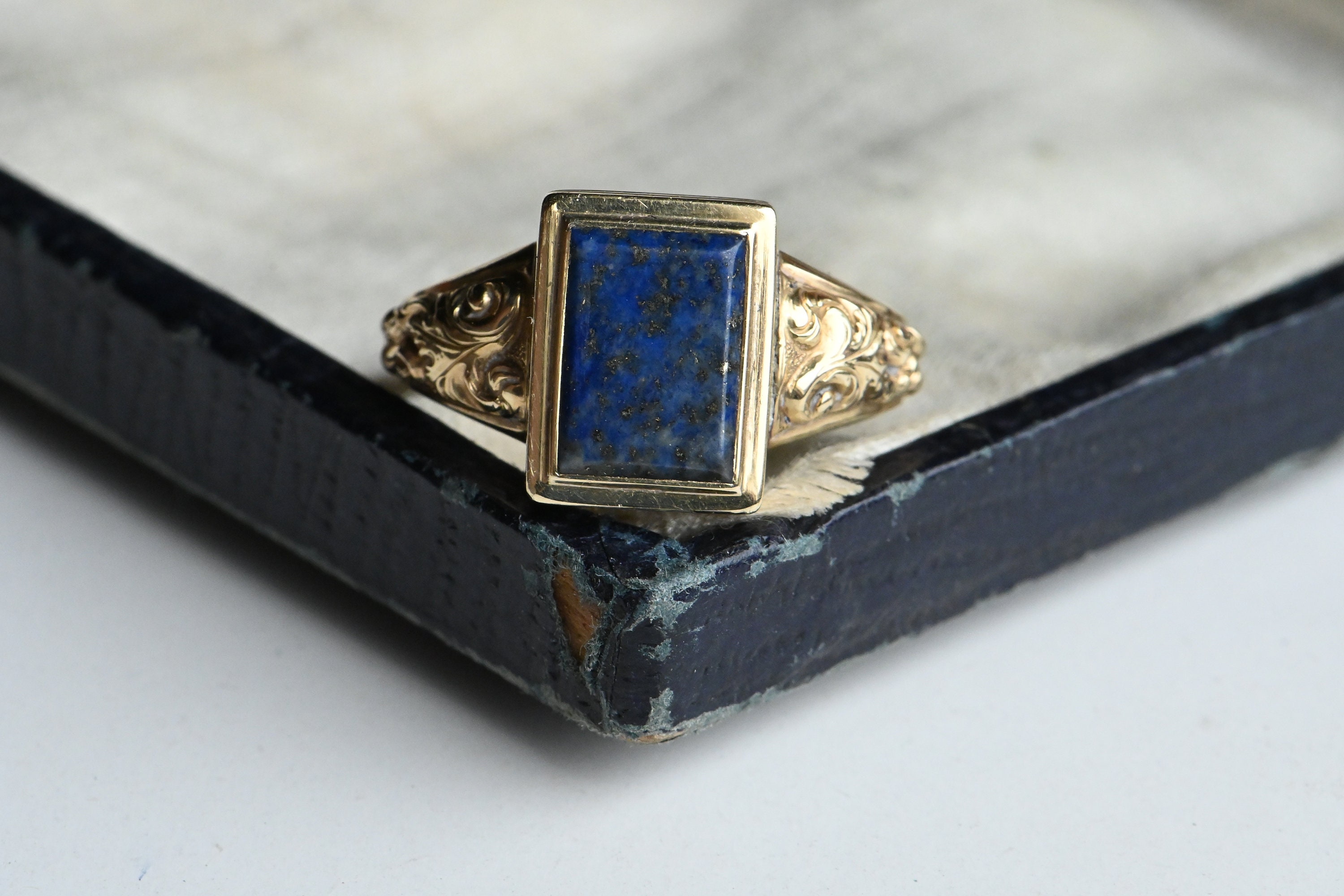 Antique Victorian Pinchbeck Lapis Compartment Ring With Hairwork - Etsy