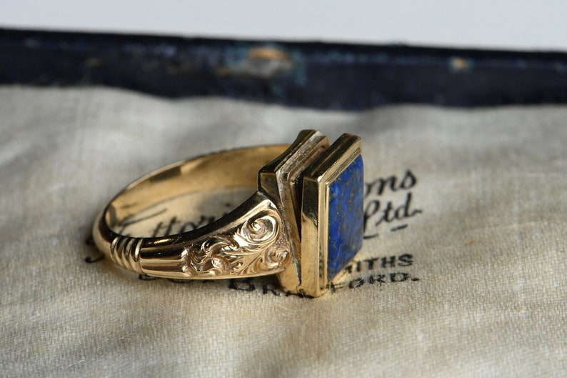 Antique Victorian Pinchbeck Lapis Compartment Ring With Hairwork - Etsy