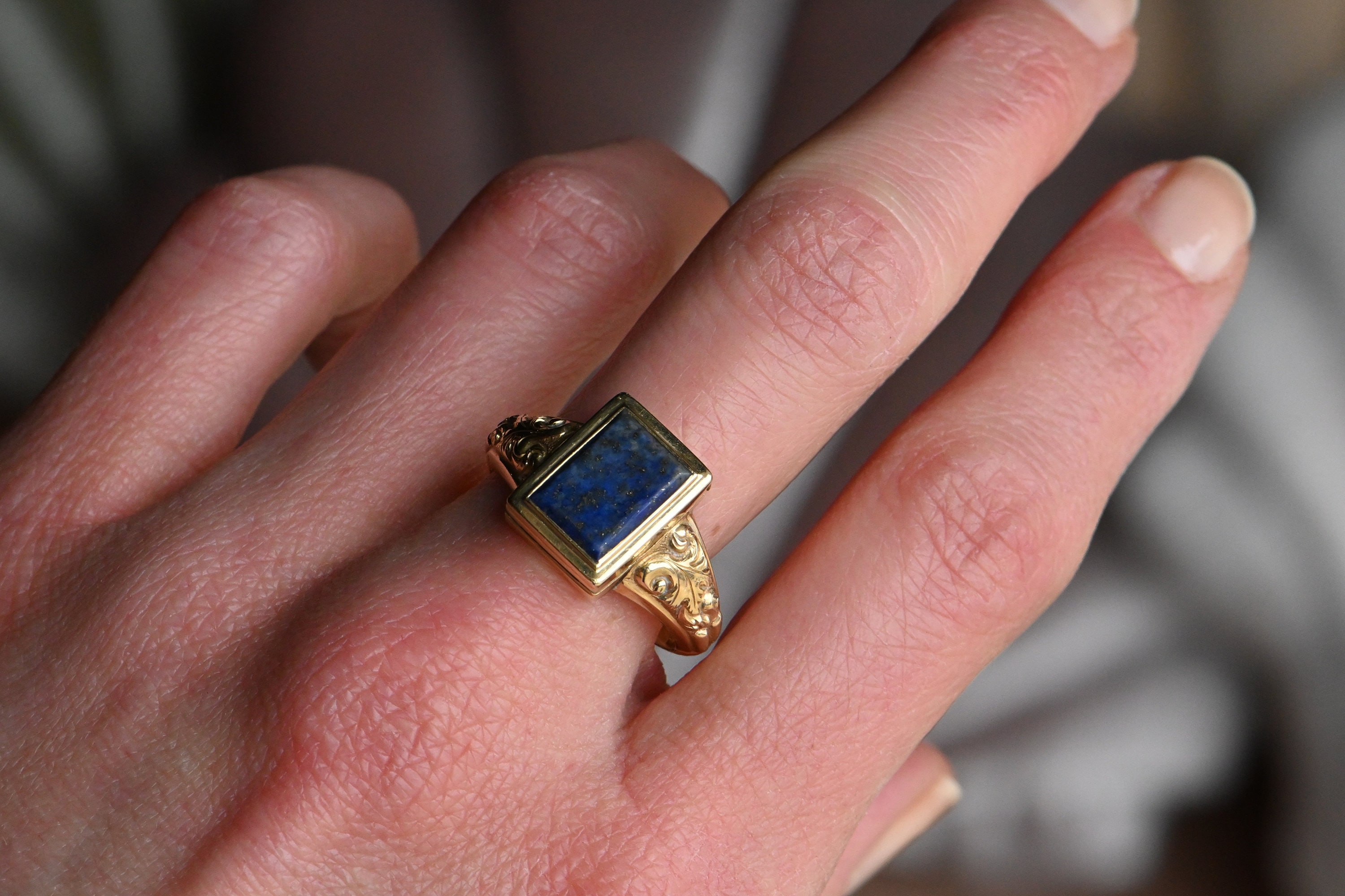 Antique Victorian Pinchbeck Lapis Compartment Ring With Hairwork - Etsy