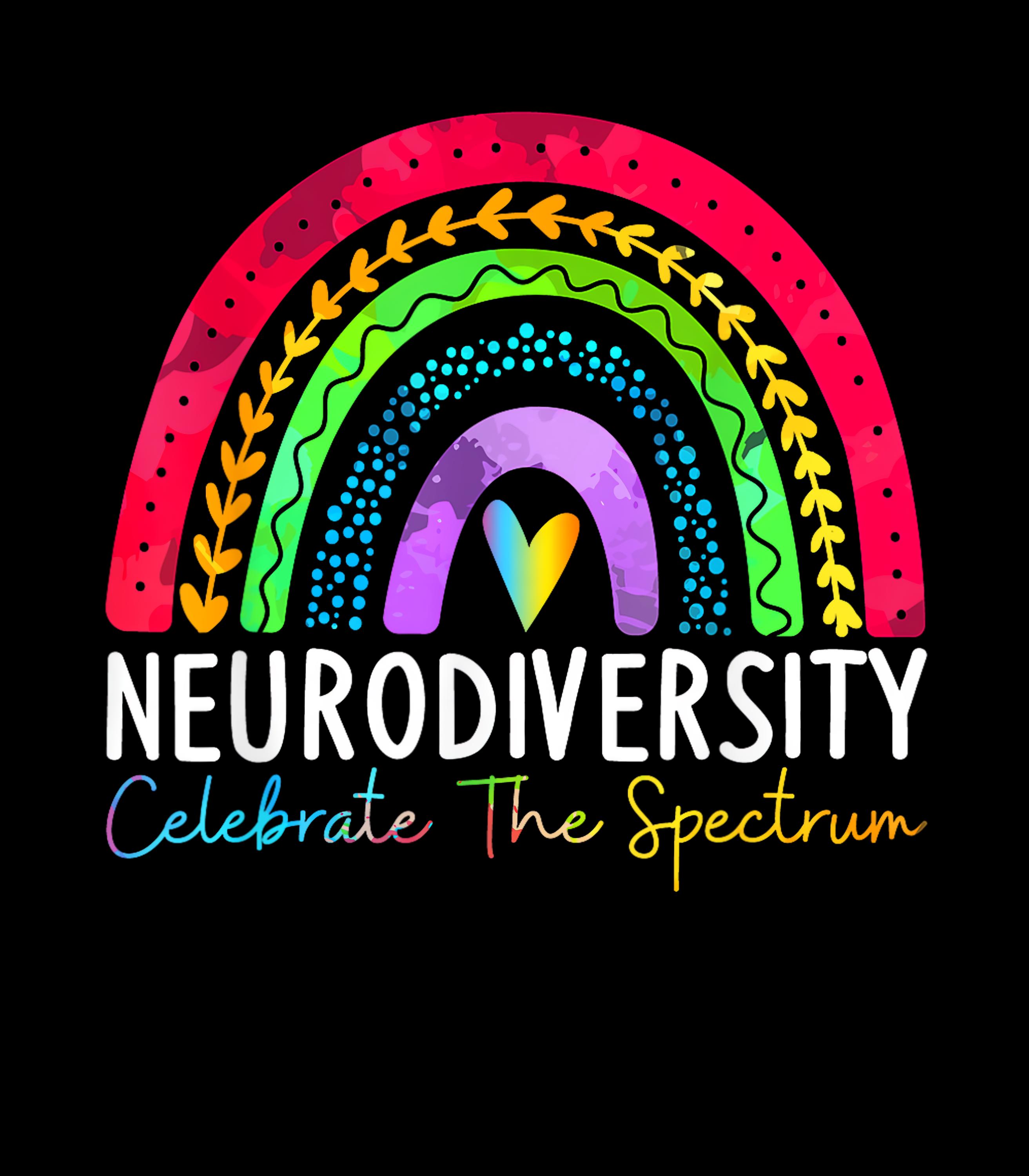 Neurodiversity Autism Spectrum ASD Adhd Rainbow Boho Png-autism PNG ...