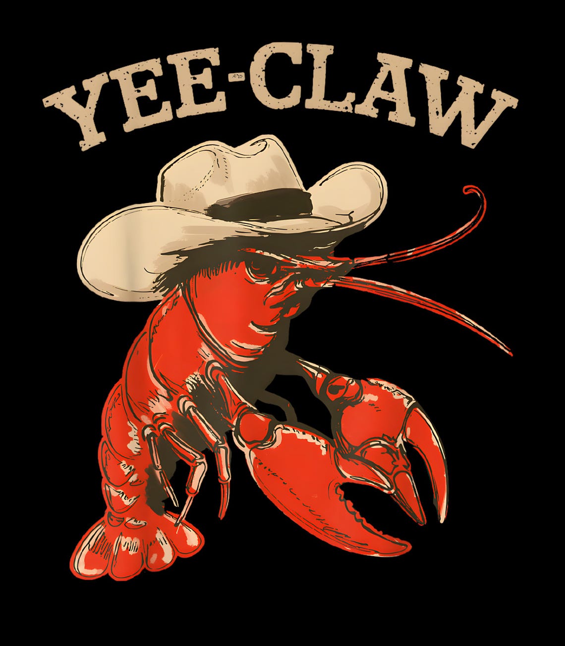 Yee-claw Western Summer Cowboy Crawfish Boil Lobster Seafood Png, Funny ...
