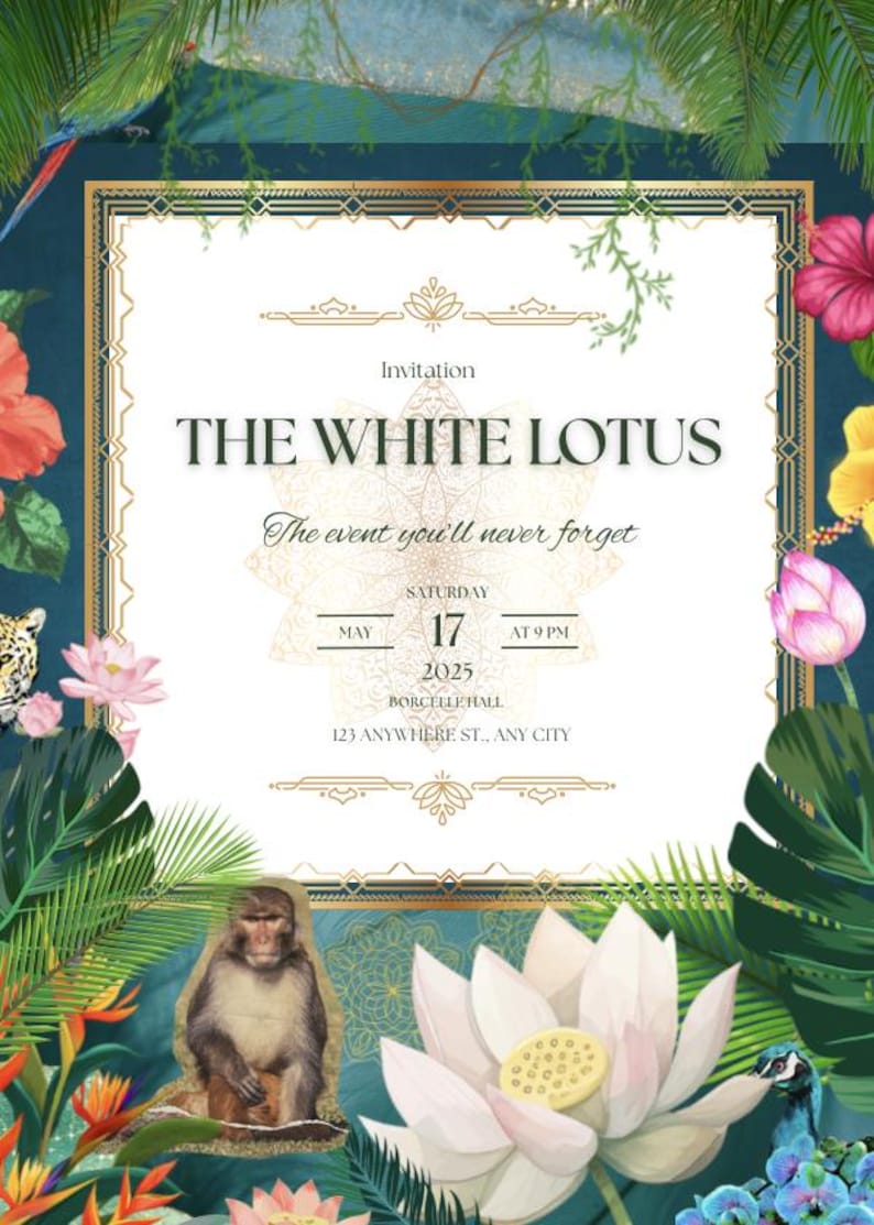 The White Lotus Inspired Party Invitation | Exotic and Chic |themed ...