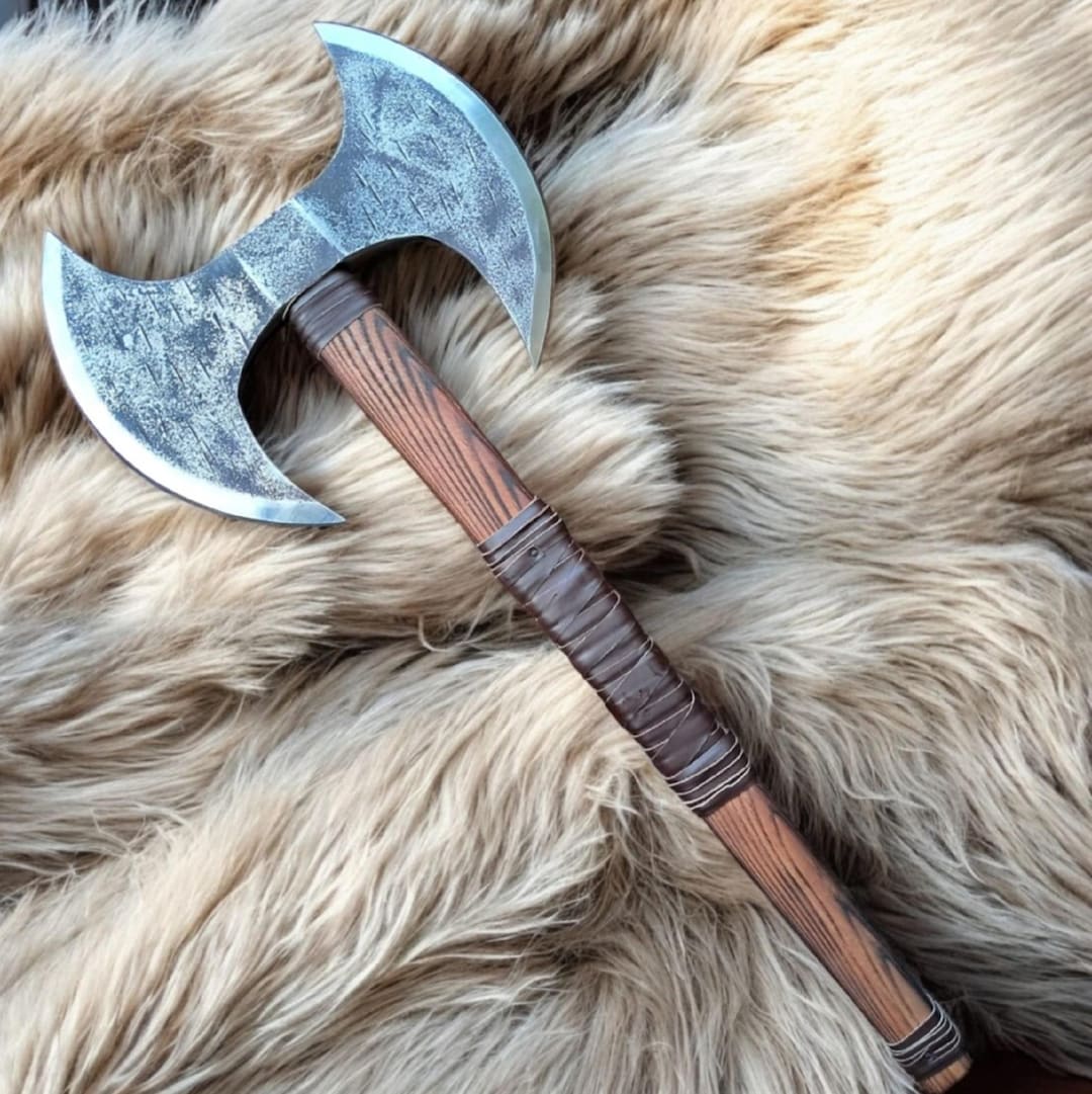 Double-headed Viking Axe – Hand-forged for Cosplay & Display - Etsy