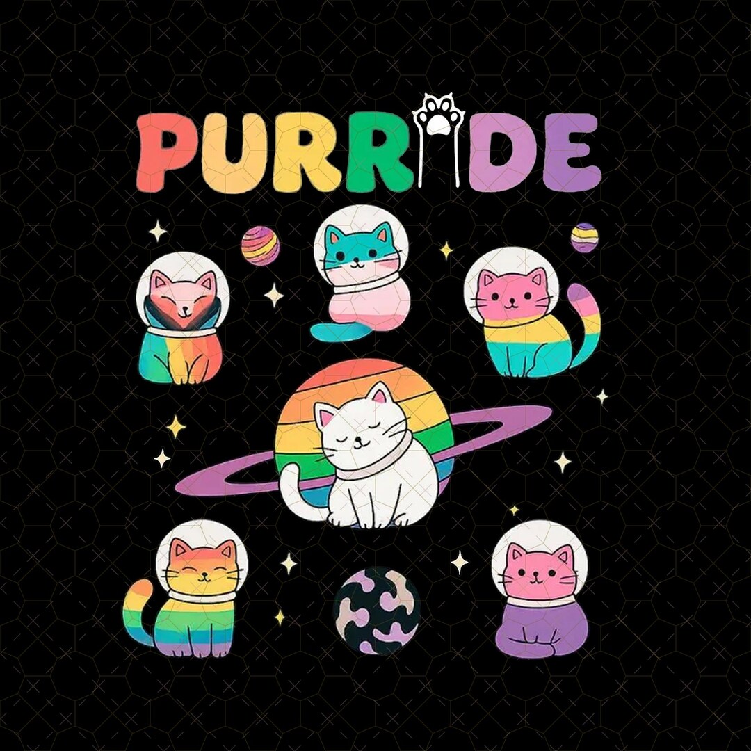 Purride Shirt Png Cats in Space Rainbow Cats LGBT Flag LGBT Cat LGBTQ ...