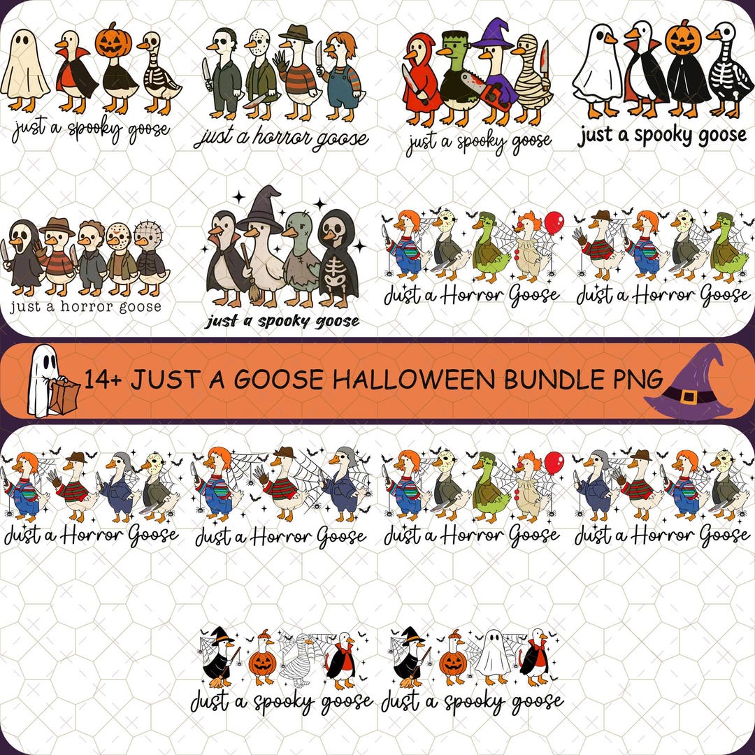 Just a Horror Goose Bundle Png, Halloween Silly Goose Clipart ...