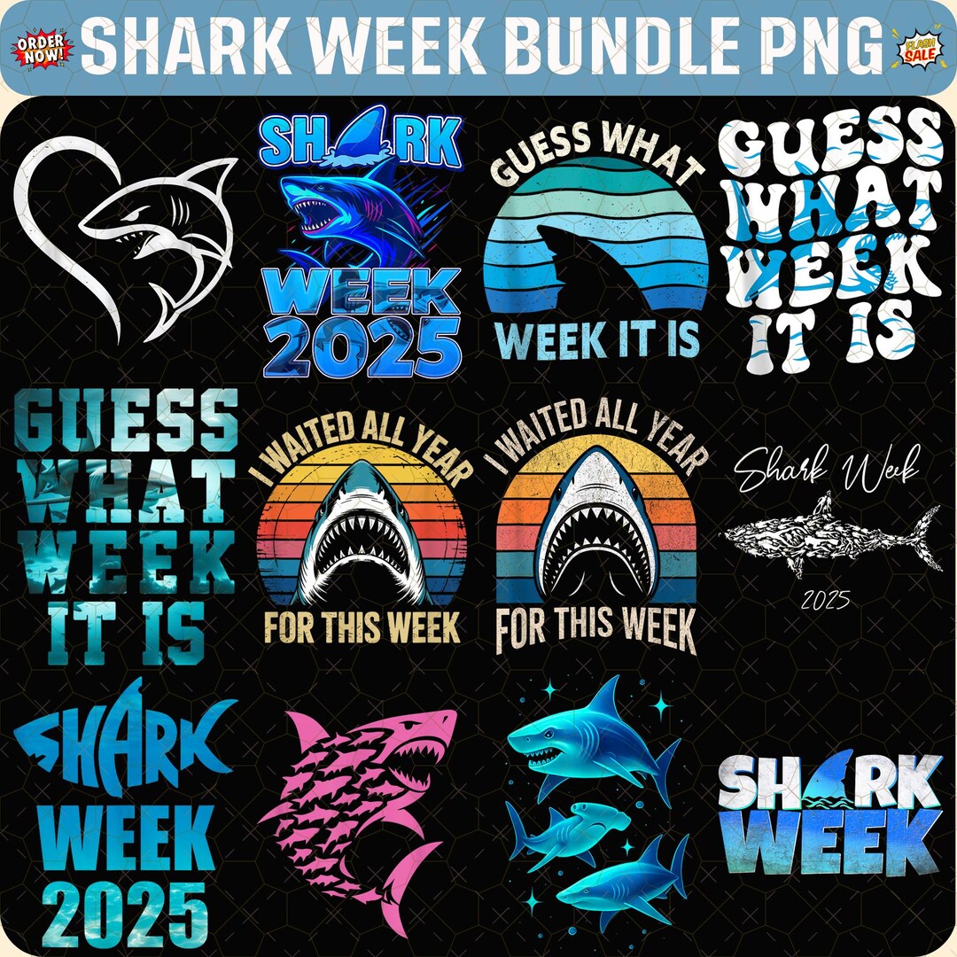 15+ Guess What Week It is PNG Bundle, Funny Shark Week Sublimation ...