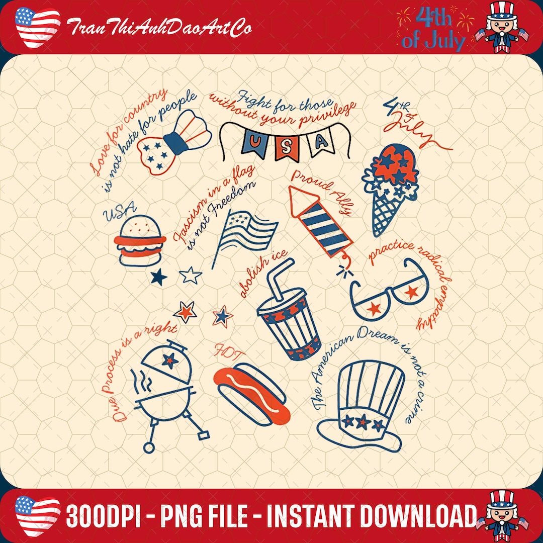 Liberal Fourth of July Doodle Png, Liberal Patriotic Png, Secret Subtle ...