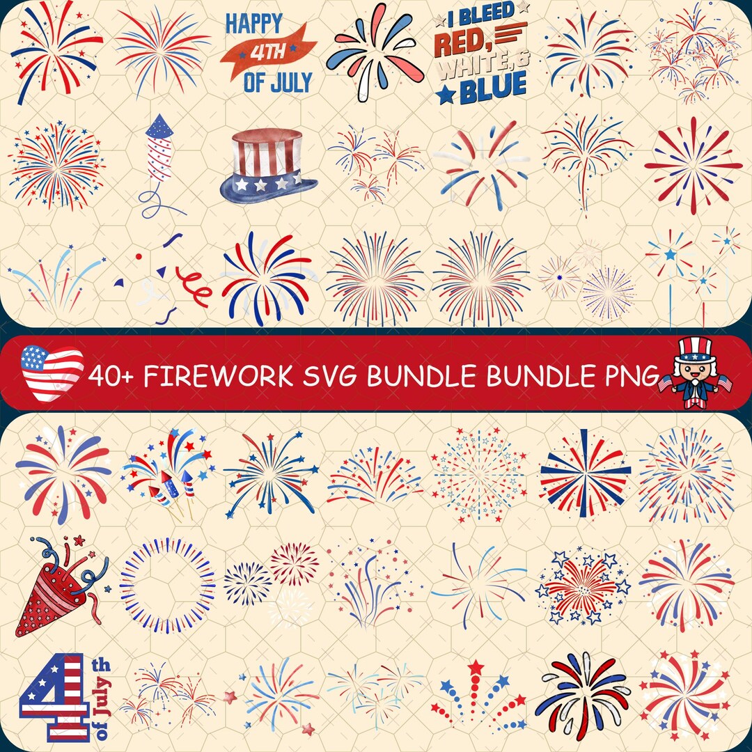 Fireworks SVG Bundle,firecracker Svg,4th Ofjuly Firework Png Bundle,usa ...
