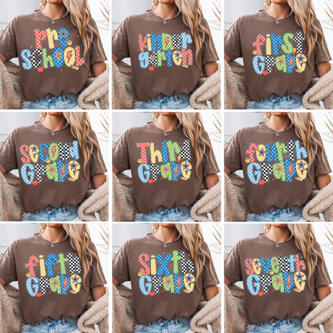 10+ Back to School Bundle PNG, Preppy Teacher First Day of School Tee ...