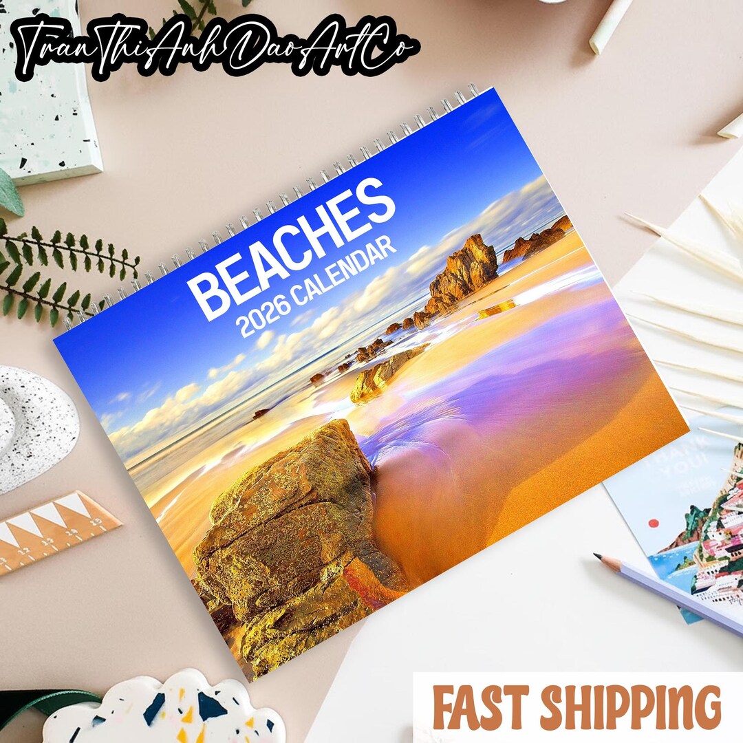 Beach 2026 Calendar, Monthly Wall Calendar, 2026 Tropical Beaches ...