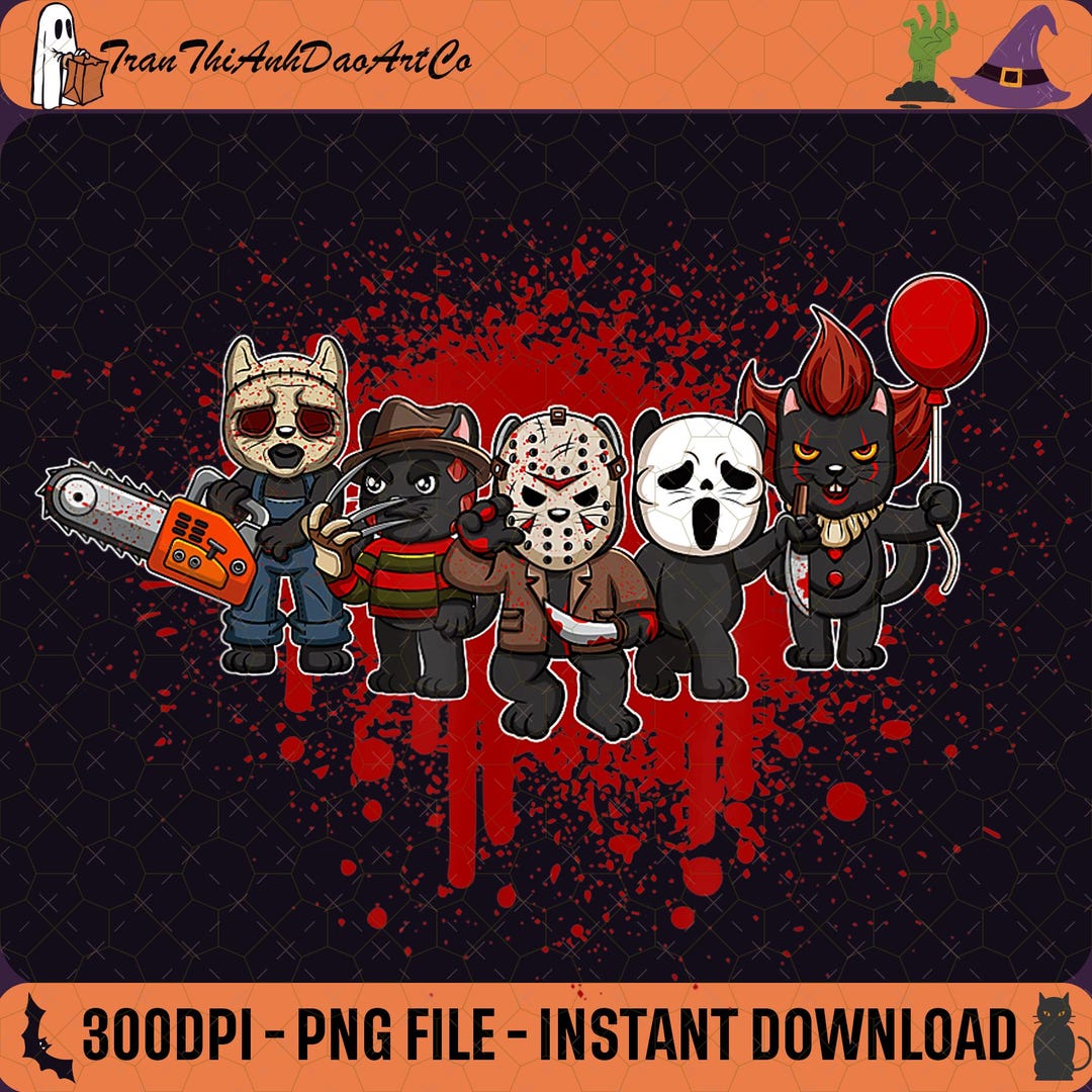Little Horror Crew Png, Funny Cereal Killers Png, Horror Movie ...