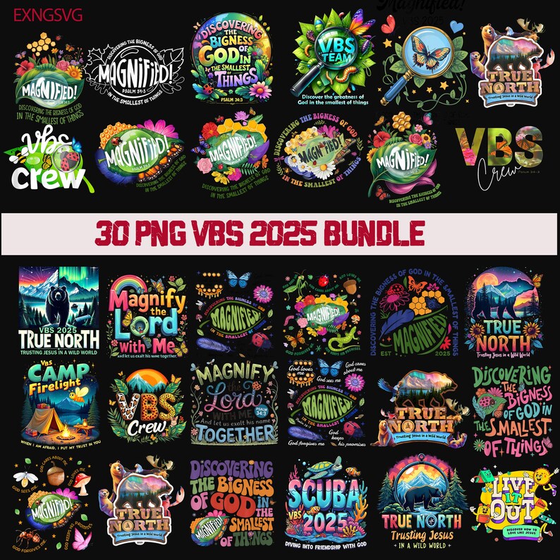 30 Bundle VBS 2025 Magnified Smallest Insects Adventure Png, Christian ...