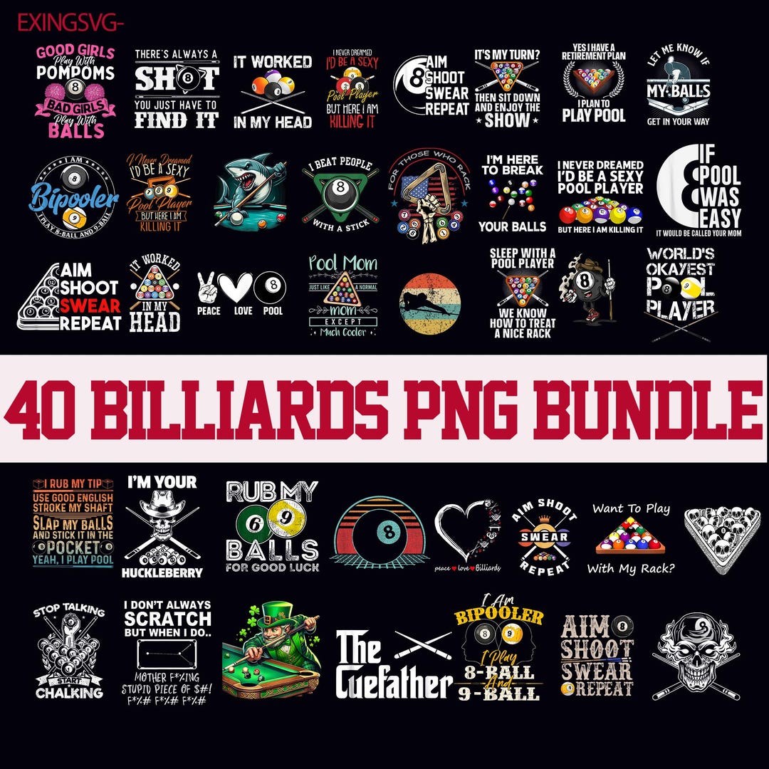 40 Billiards Png Bundle, Pool Player Png, Billiard Png, Pool Png ...