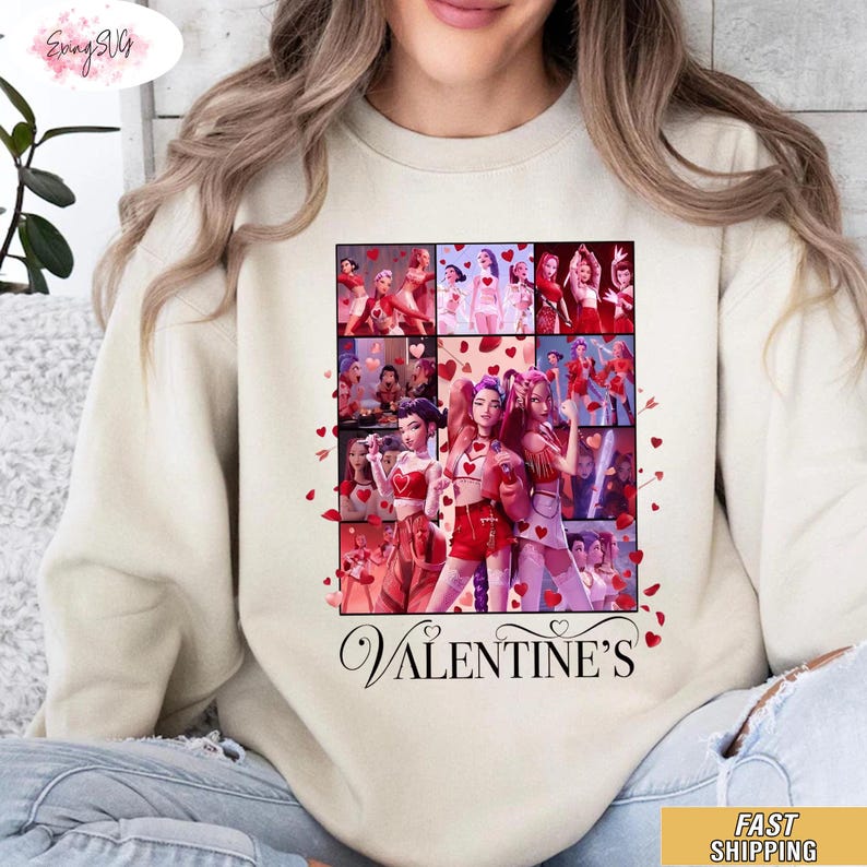 Huntrix Valentine Era Tour Sweatshirt, Kpop Demon Hunters Anime Shirt ...