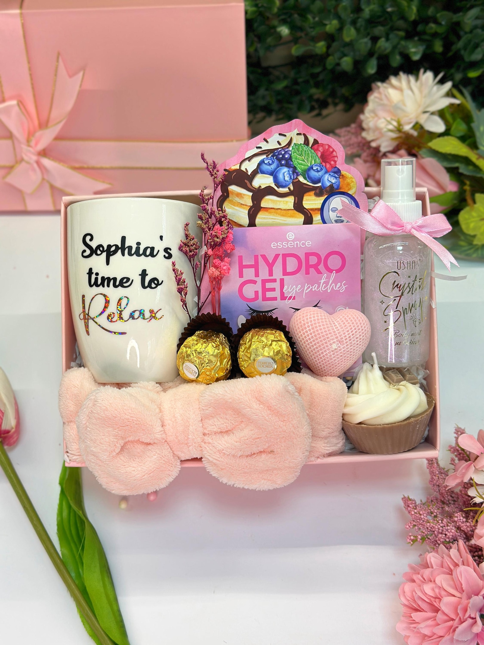 Personalized Spa Gift Set in A Box – Custom Mug, Hearth Shaped Soap ...