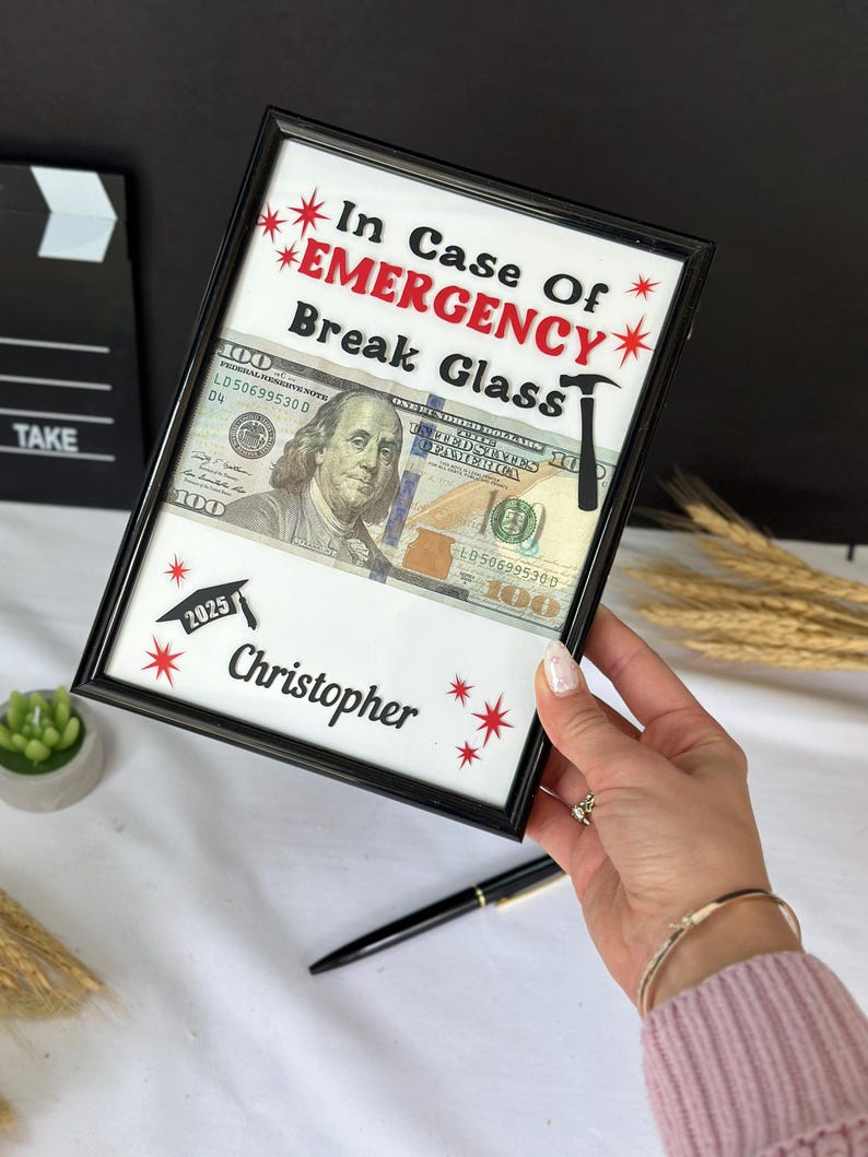 Funny Graduation Gift, Personalized Commencement Frame, Emergency Break ...