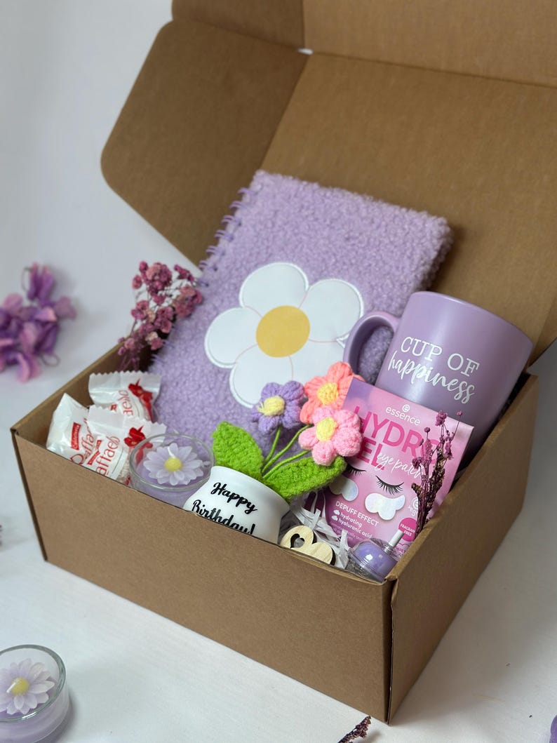 Cute Birthday Gift Box for Her, Pastel Celebration Surprise Package, Aesthetic Present Bundle ...