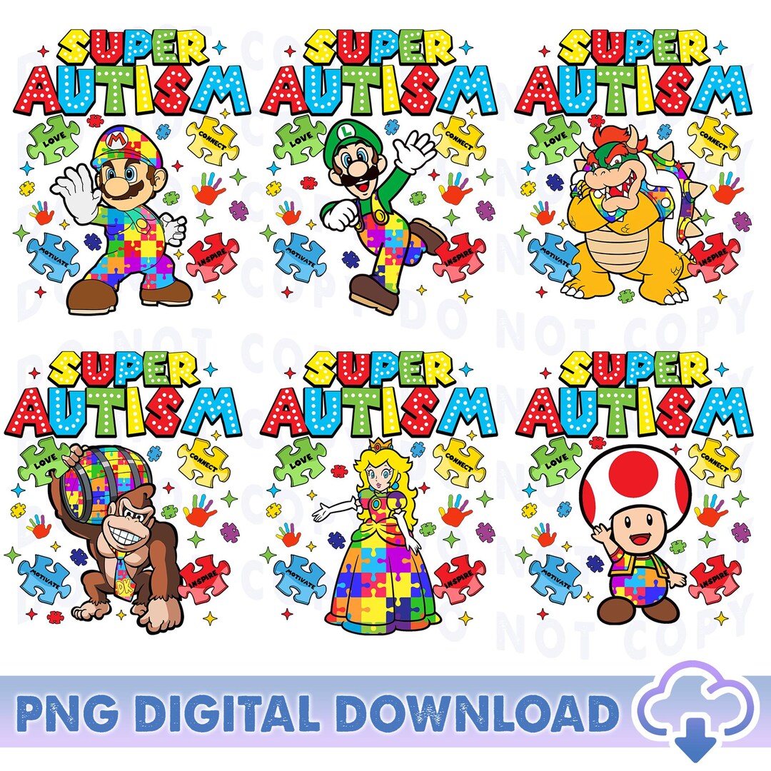 Super Autism Family Shirts PNG, Super Games Shirt, Autism Awareness ...