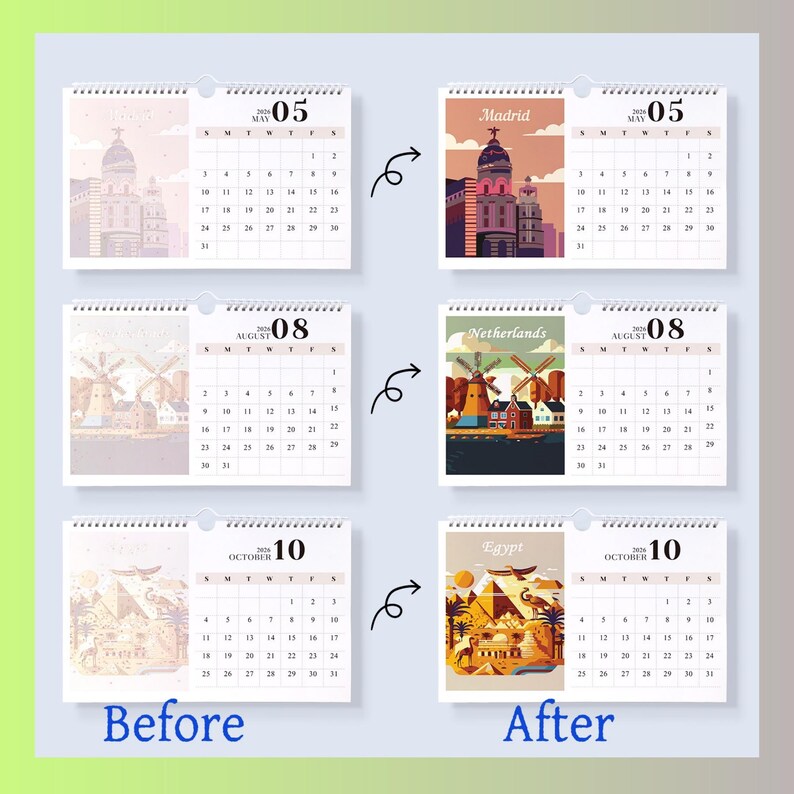 2026 DIY Architecture Calendar Oil Painting - Hand-painted Wall ...