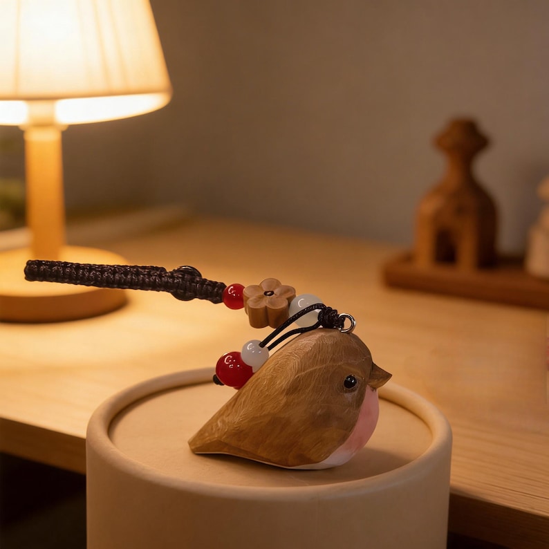 Hand Carved Wooden Bird Keychain,bird Hanging Pendant,bag Charms ...