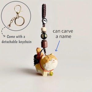 Custom Handmade Wooden Cat Keychain, Bag Charms ,car Keyring,phone ...