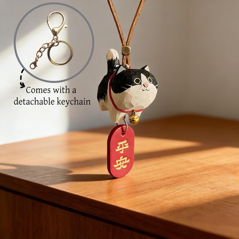 Wooden Cat Car Pendant - Etsy