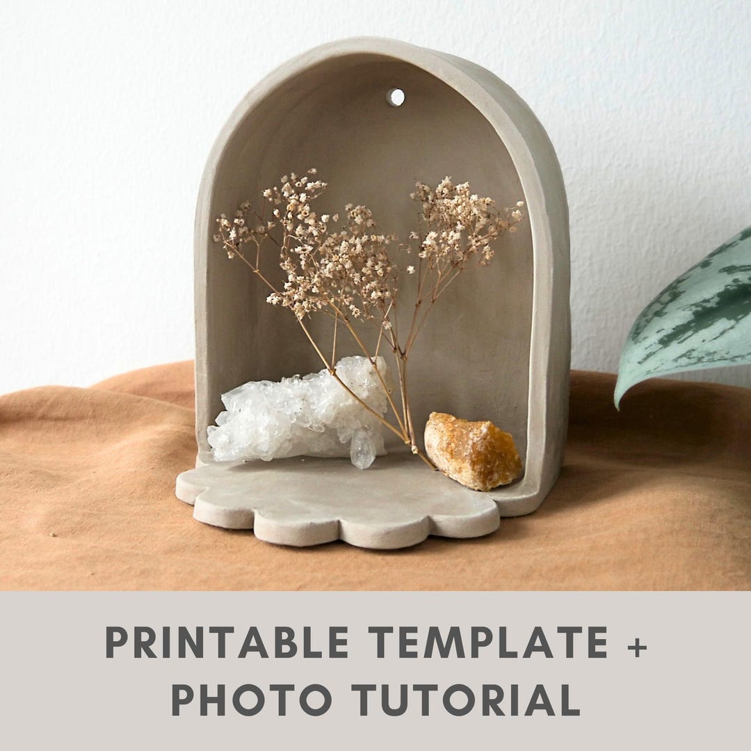 Wall Shelf Pottery Template | Slab Building | Arched Shrine Altar ...