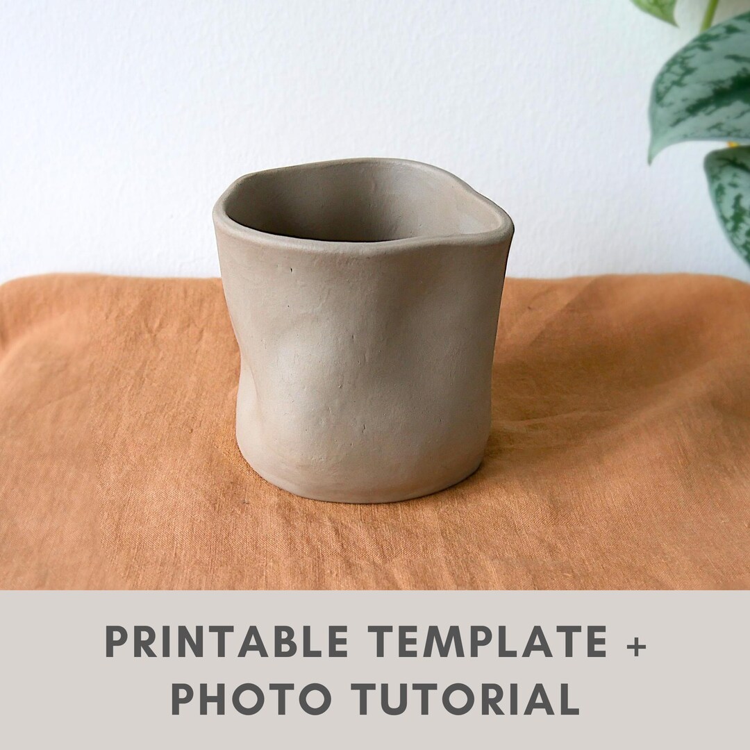 Organic Cup Pottery Template | Slab Building | Tea and Coffee Ceramic ...